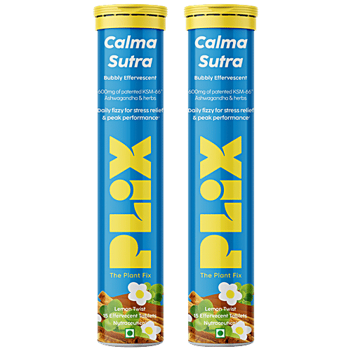Buy PLIX Life Ashwa Calm Effervescent Tablet - For Relaxation & Stress ...