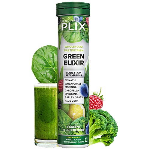 Buy PLIX Green Elixir Wholefood Multivitamin Effervescent Tablet ...