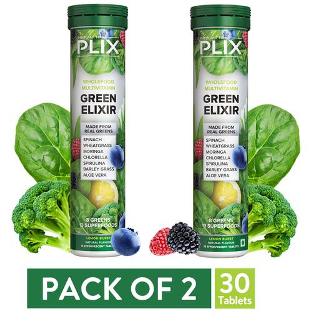 Buy PLIX Green Elixir Wholefood Multivitamin Effervescent Tablet ...