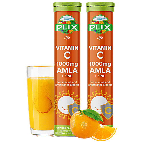 Buy PLIX Life - Vitamin C 1000mg Amla + Zinc Effervescent Tablets ...