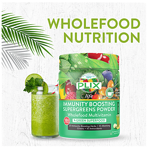 Buy PLIX Life Immunity Boosting Supergreens Powder - Wholefood ...