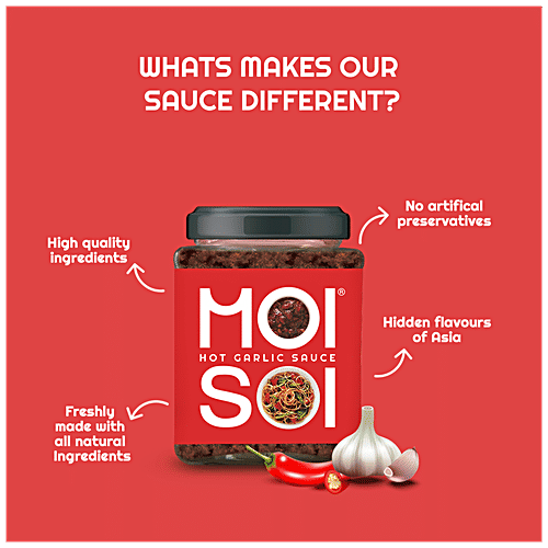 Buy MOI SOI Hot Garlic Sauce - Used As Spread, Marinade, Dip & For ...