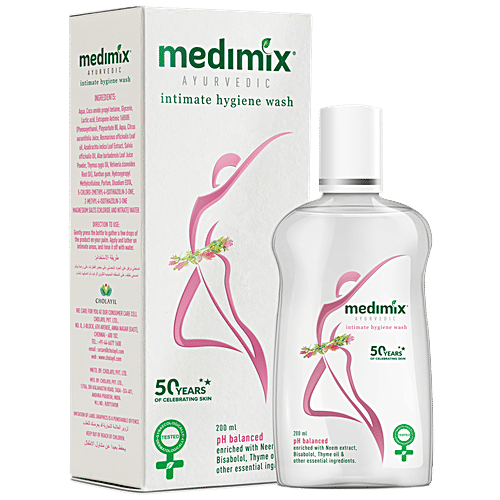 Buy Medimix Ayurvedic Intimate Hygiene Wash - With Neem, Bisabolol, pH ...