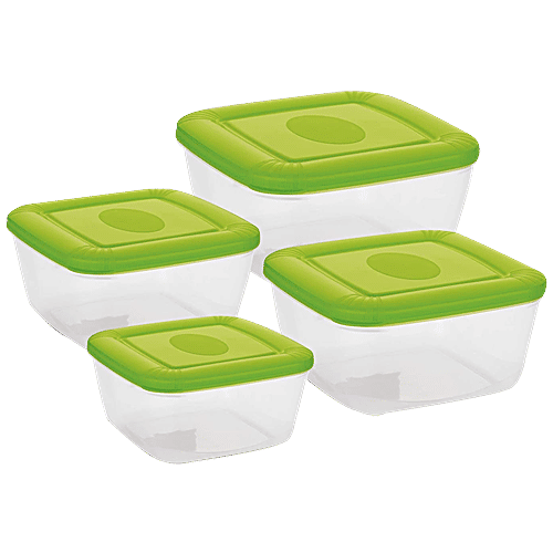 Buy Asian Flora Dryfruit Plastic Dabba/Container Set - BPA-Free, Green ...
