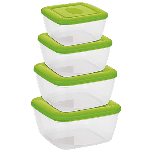 Buy Asian Flora Dryfruit Plastic Dabba/Container Set - BPA-Free, Green ...