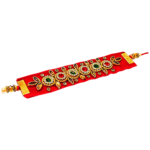 Buy Vaibhavi Premium Bhai Rakhi - Velvet Kundan Nag Online at Best ...