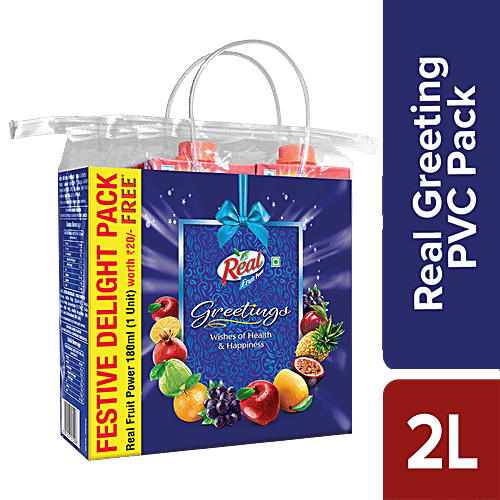 Buy Real Festive Delight Gift Pack - Guava & Litchi ,2 Packs With 180 ...