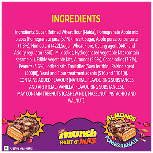 Buy Nestle Munch - Fruit O' Nuts Chocolate Coated Crunchy Wafer Bar ...