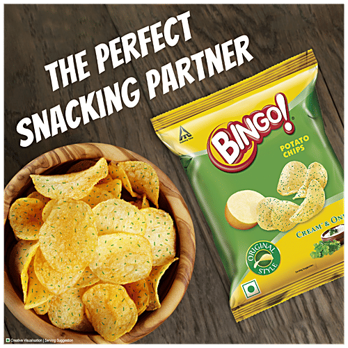 Buy Bingo Flat Cut Potato Chips - Original Style, Cream & Onion ...