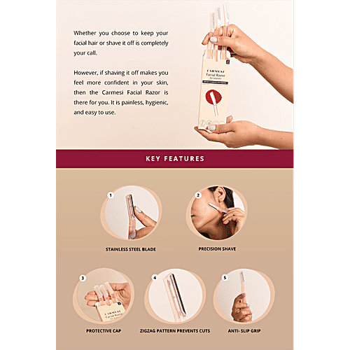 Buy Carmesi Facial Razor For Women - Provides Instant & Painless Hair ...