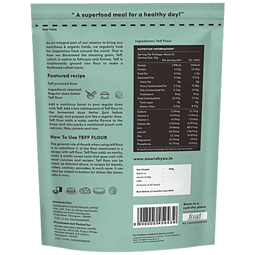 Buy Nourish you Teff Flour - Source Of Protein, Gluten-free, Vegan ...