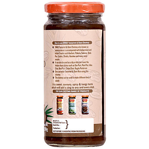 Buy Swad Tamarind & Date Chutney - Sweet, Spicy & Tangy Taste Online at ...