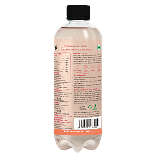 Buy Polka POP Peach Sparkling Water - Zero Sugar & No Calories,100% Naturally Flavoured Online ...