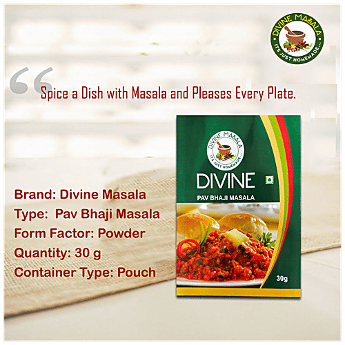 Buy DIVINE MASALA Blended Powdered Spice Mix - Pav Bhaji Masala Online ...