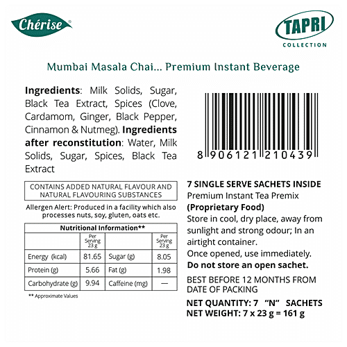 Buy Cherise Tapri Instant Tea Premix - Mumbai Masala Chai Online at ...