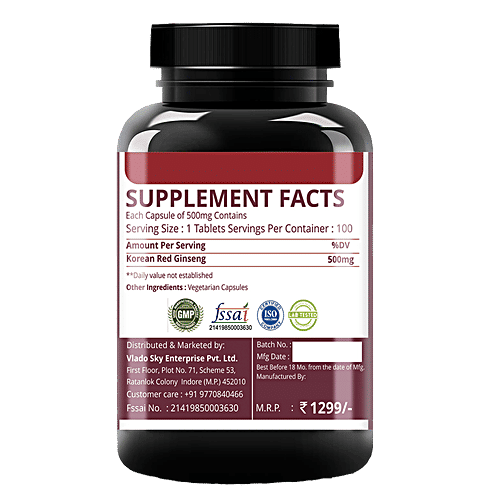 Buy Simply Nutra Korean Ginseng Dietary Supplement Capsules - For ...