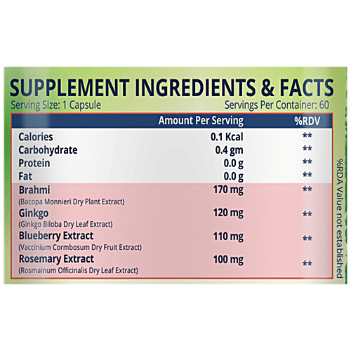 Buy Himalayan Organics Plant Based Brain Booster Capsules - For Memory ...