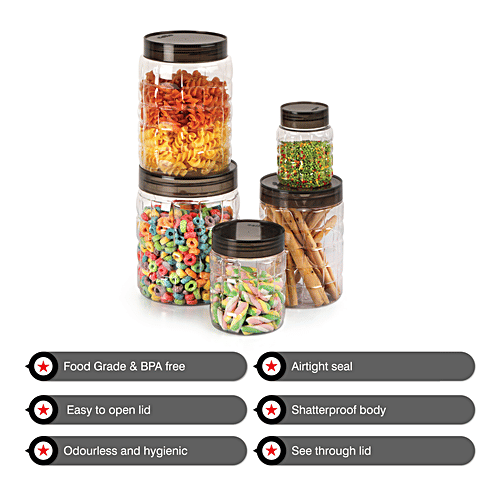 Buy Cello Plastic PET Canister Set - Checkers, Clear Online at Best ...