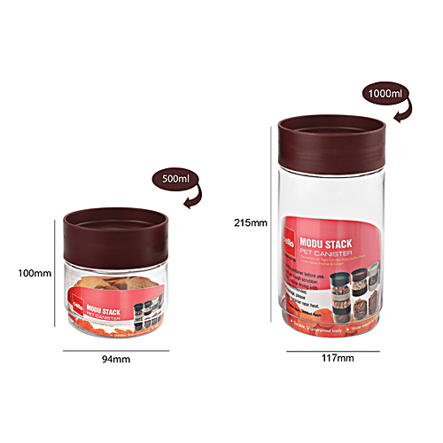 Buy Cello Stackable Plastic Storage Containers - Modustack, Maroon ...