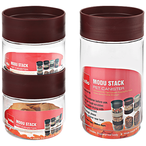 Buy Cello Stackable Plastic Storage Containers - Modustack, Maroon ...