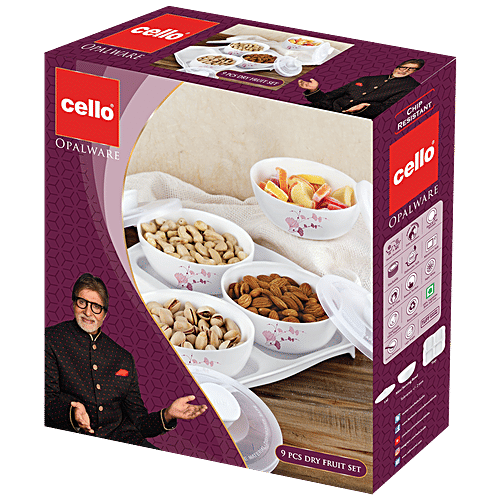 Buy Cello Opalware Dry Fruit Set - Dazzle, Red Lotus Online at Best ...