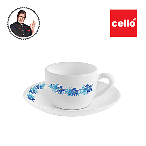 Buy Cello Queen Cup & Saucer - Regular, Blue Swirl Online at Best Price ...