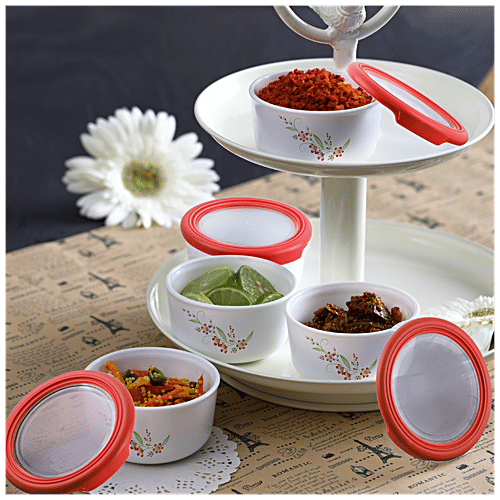Buy Cello Opalware Condiment Set - Cello Creeper - White and Red Online ...
