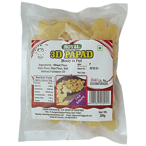 Buy Royal 3D Papad - Fan Shape, Ready To Fry Online at Best Price of Rs ...