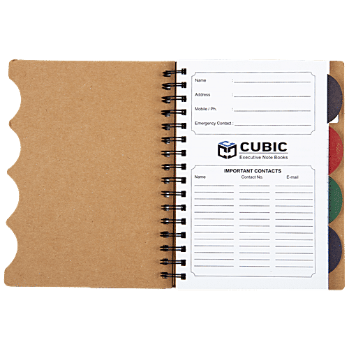 Buy Cubic Eco Wiro Notebook - Ruled, Single Line, Khaki, A5, 300 Pages ...