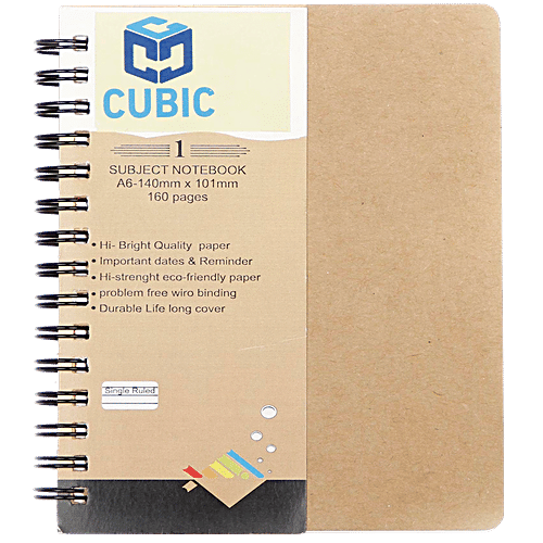 Buy Cubic 1-Sub Wiro Notebook - Eco, A5 Size,160 Pages Online at Best ...