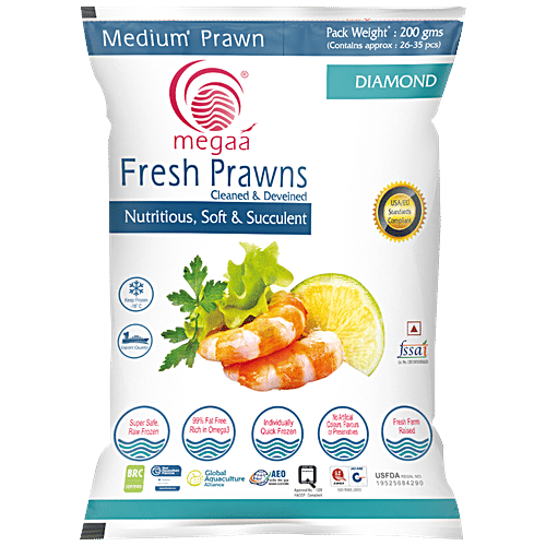 Buy Megaa Medium Prawns - High In Protein, Zinc & Antioxidants Online ...