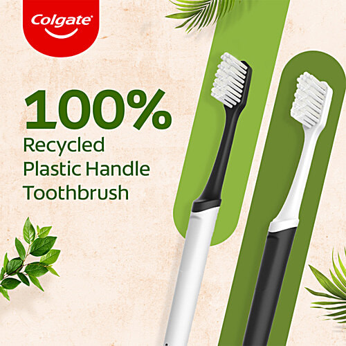 Buy Colgate RecyClean Toothbrush - 100% Recycled Plastic, Soft Online ...