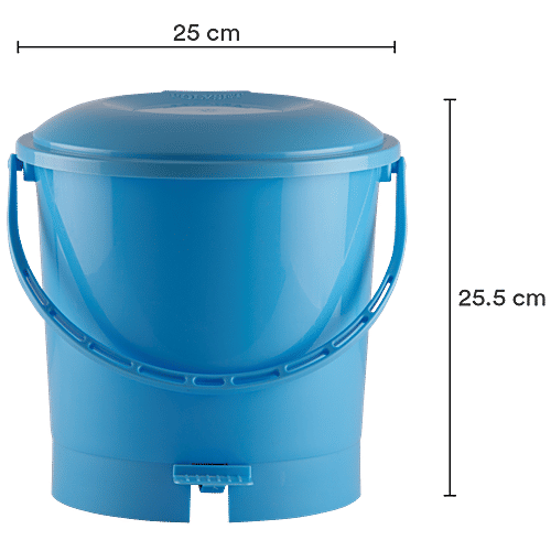 Buy Polyset Super Pedal Dustbin - 7 Plain, Blue, For Home & Office Use ...