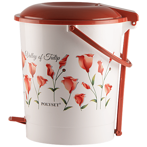 Buy Polyset Super Pedal Bin - Valley Of Tulip, Brown, For Home & Office Use Online at Best Price ...