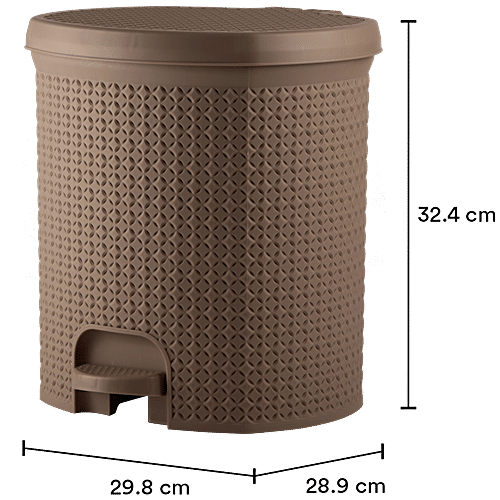 Buy Polyset Diamond Dustbin With Inner - Home & Office Use, Sandy Brown ...