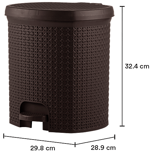 Buy Polyset Diamond Dustbin With Inner - Home & Office Use, Matte Brown ...