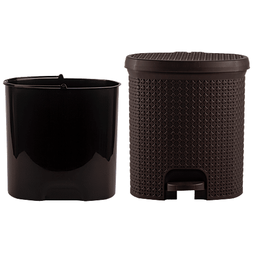 Buy Polyset Diamond Dustbin With Inner - Home & Office Use, Matte Brown Online at Best Price of ...