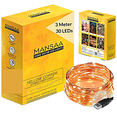 Buy MANSAA USB Copper String Lights - 5 M,30 LEDs, Warm White,For ...
