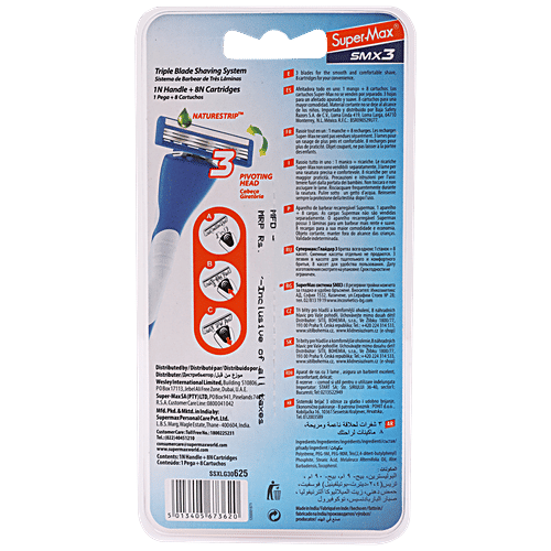 Buy Supermax Long Handle Disposable Razor - With Comfortable Grip, For ...