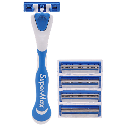 Buy Supermax Long Handle Disposable Razor - With Comfortable Grip, For ...