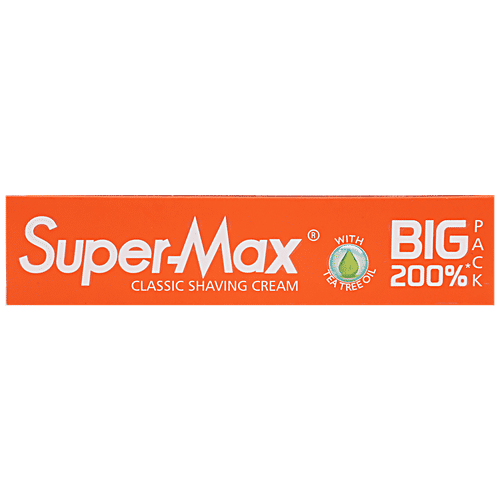 Buy Supermax Classic Shaving Cream - With Tea Tree Oil, Reduces Skin ...