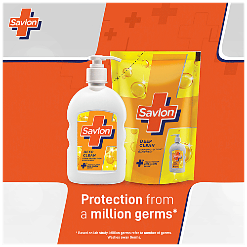 Buy Savlon Deep Clean Liquid Handwash - Germ Protection Pump & Refill Pack Online at Best Price ...