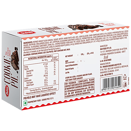 Buy Dukes Cookie Pie Tri Choco Treat - Soft, Chewy, Crunchy Online at ...