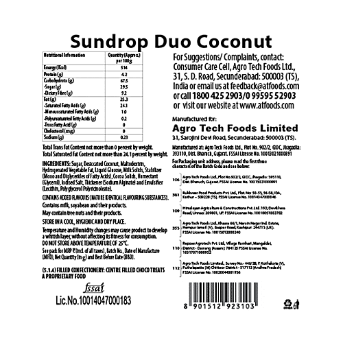 Buy Sundrop Duo Coconut - Real & Juicy Coconut Inside, Chocolatey ...