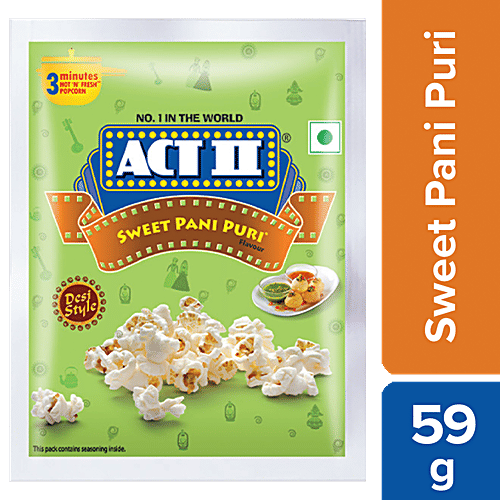Buy ACT II Instant Popcorn - Sweet pani Puri Flavour, Snacks Online at ...