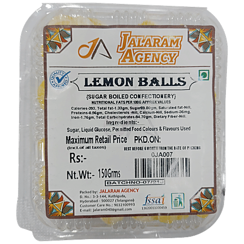 Buy Jalaram Lemon Balls Candy - Good For Digestion, No Added Chemicals ...