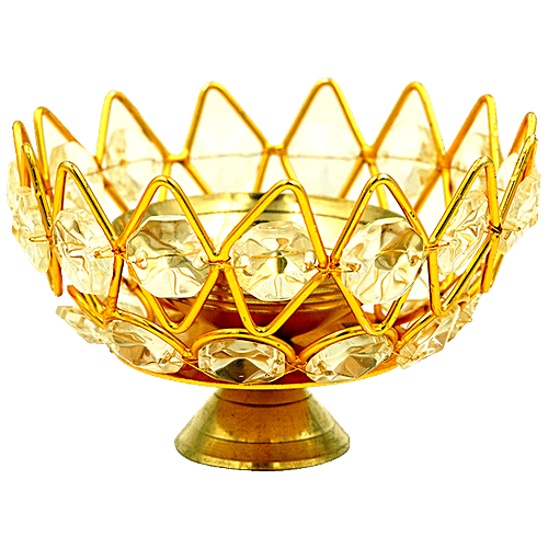 Buy Shubhkart Nitya Brass Gomedh Crystal Pyali Diya - Small Online at ...