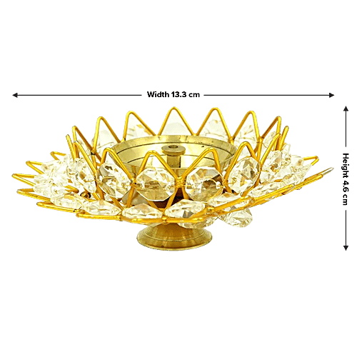 Buy Shubhkart Nitya Brass Pukhraj Crystal Pyali Diya - Medium Online at ...