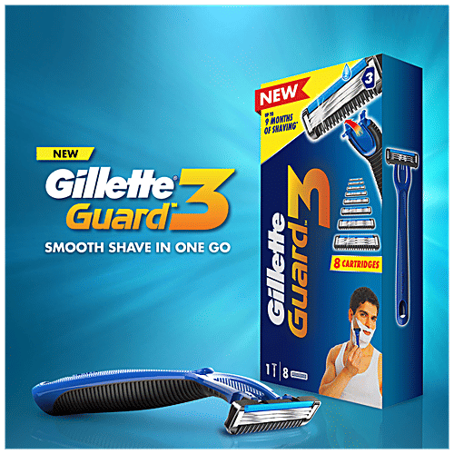 Buy Gillette Guard 3 Single Razor With 8 Blades Catridges - Single ...