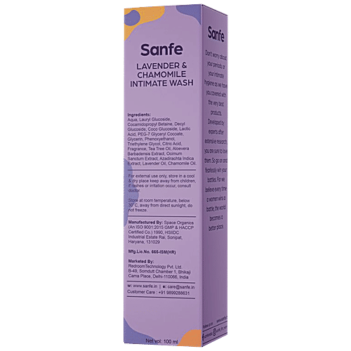 Buy Sanfe Natural Intimate Wash 3 In 1 - Lavender & Chamomile, Prevents ...
